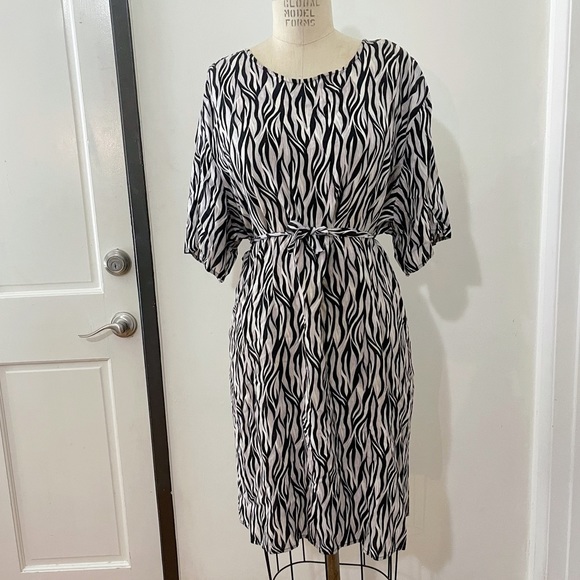 Notations | Dresses | Vintage Zebra Print Viscose Knee Length Shift ...
